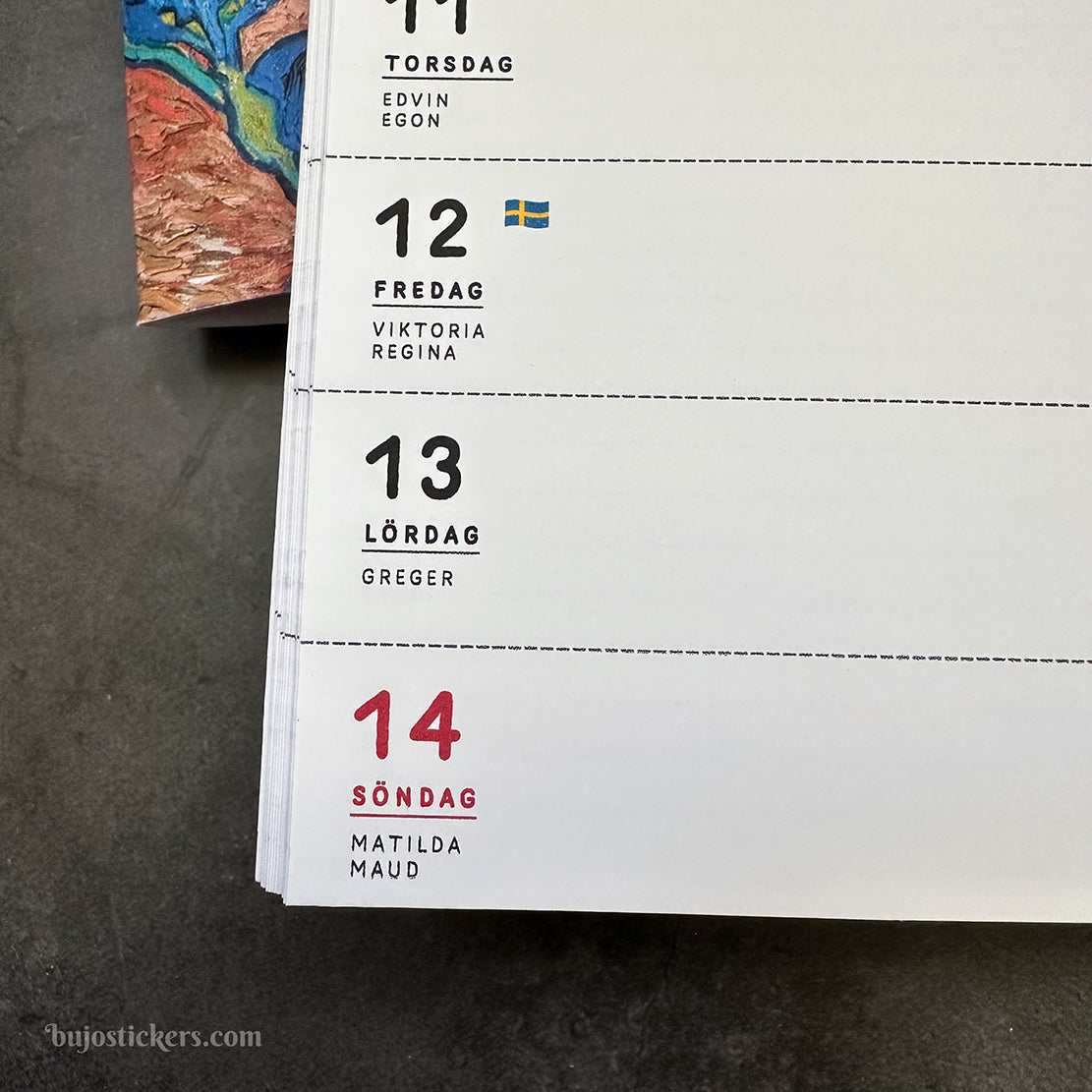 Svensk odaterad veckokalender för ett halvår. Skriv datum själv ...
