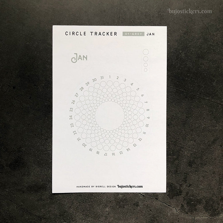 Circle tracker 01 • Black or Grey – bujostickers