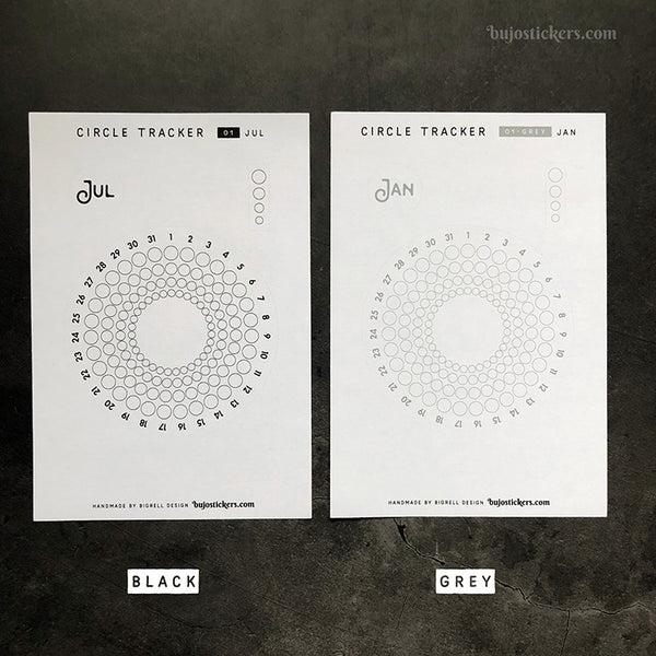 Circle tracker 01 • Black or Grey – bujostickers