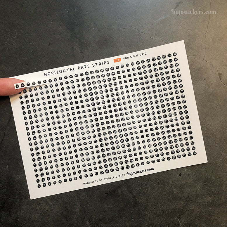 Horizontal Date Strips 02 – For 5 mm grid – bujostickers
