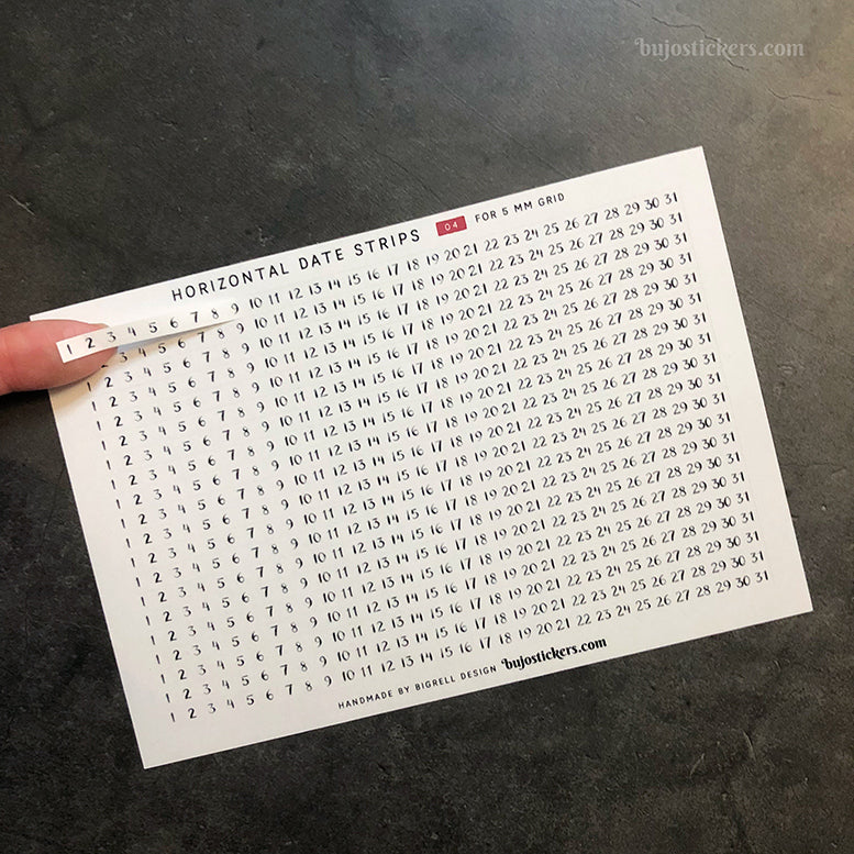 Horizontal Date Strips 04 – For 5 mm grid – bujostickers