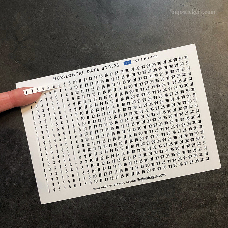 Horizontal Date Strips 07 – For 5 mm grid – bujostickers
