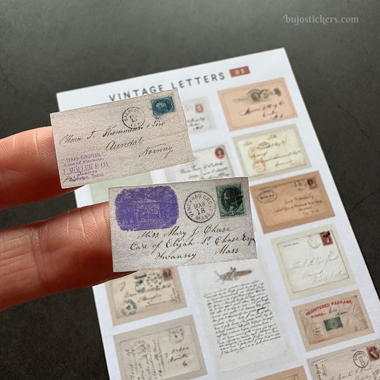 Vintage letter stickers. No white edges. – bujostickers