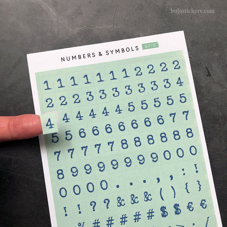 Numbers & Symbols 07-C – bujostickers