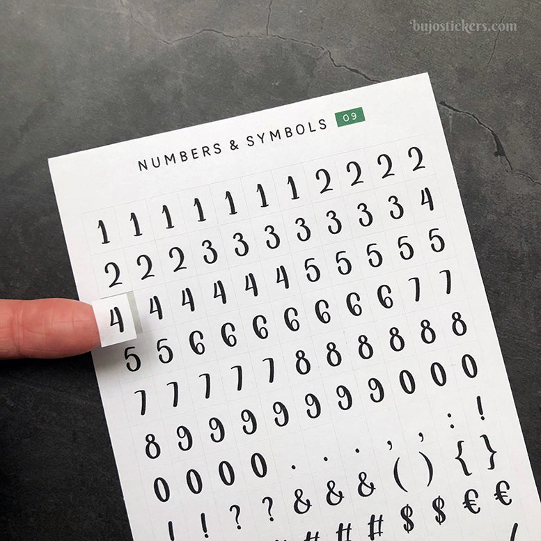 Numbers & Symbols 09 – bujostickers