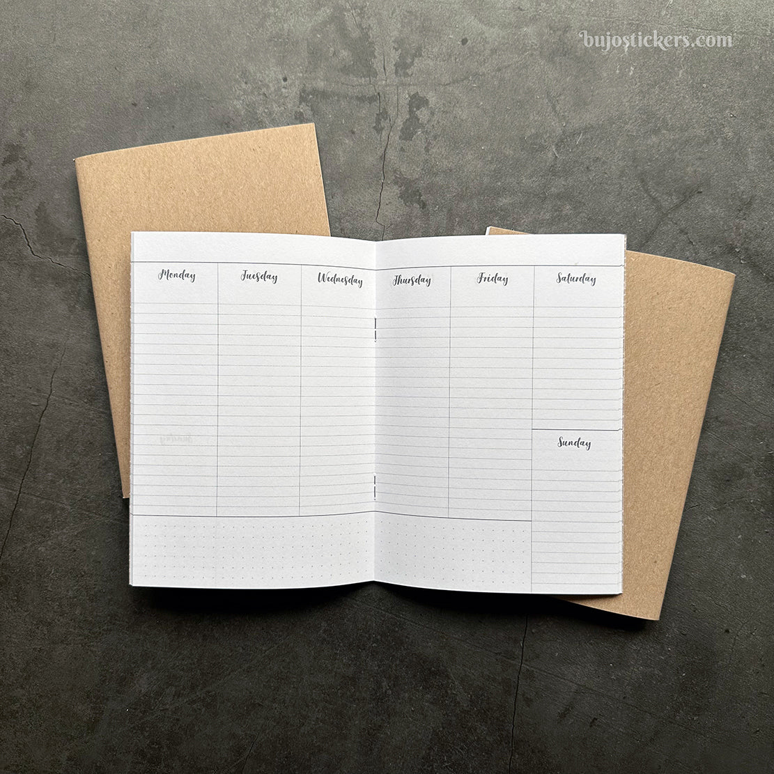 Traveler's Notebook B6 Vertical Weekly Calendar – bujostickers