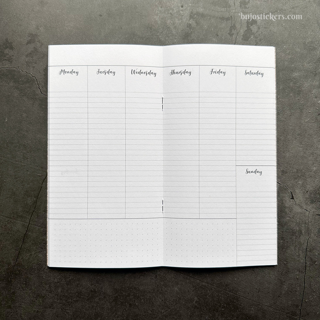 Traveler's Notebook – Regular size – Vertical Weekly Calendar ...