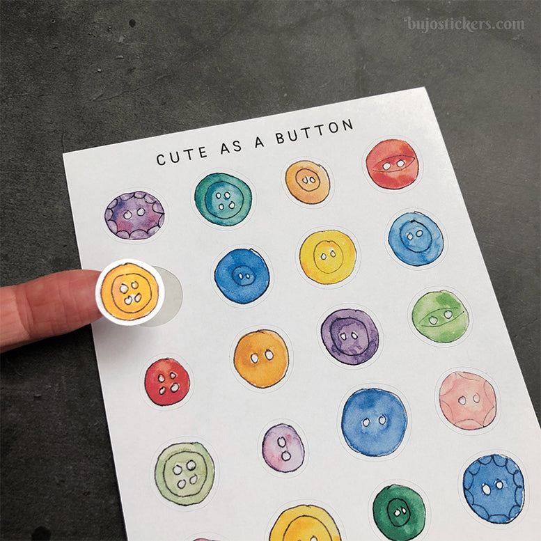 Cute as a button stickers – bujostickers