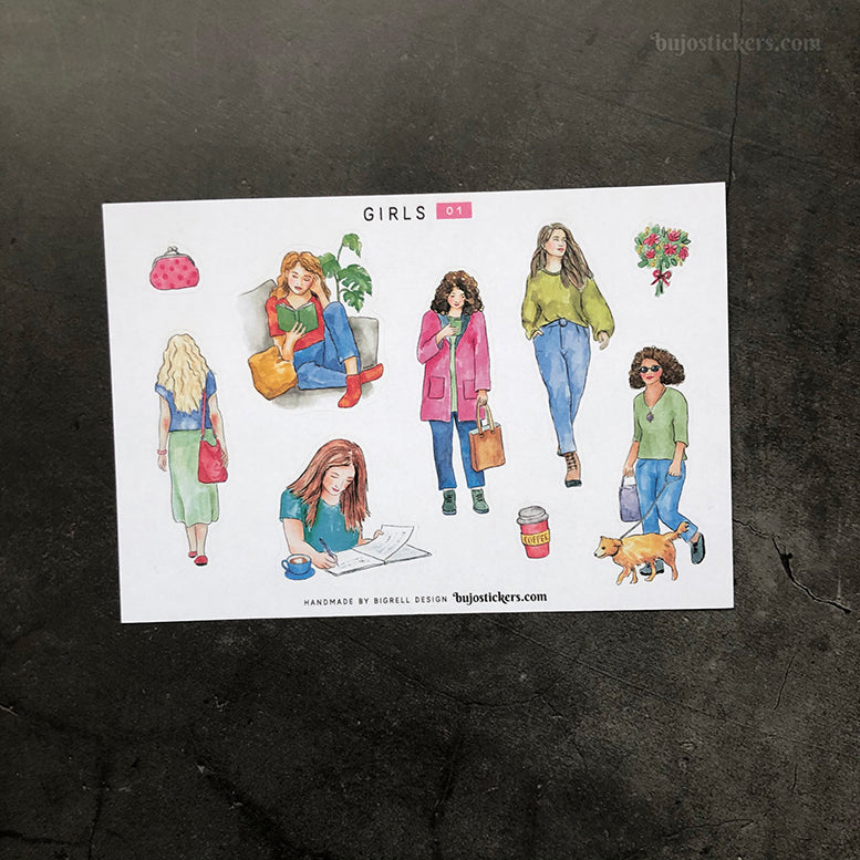 Girls SET of 2 • Girls 01 + 02 – bujostickers