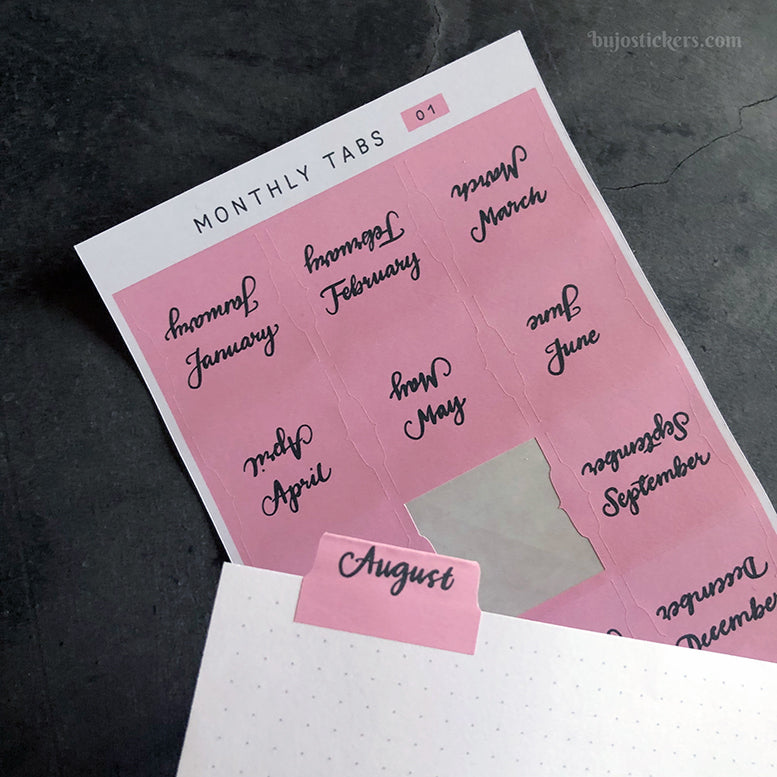 Monthly tab stickers 01 – bujostickers
